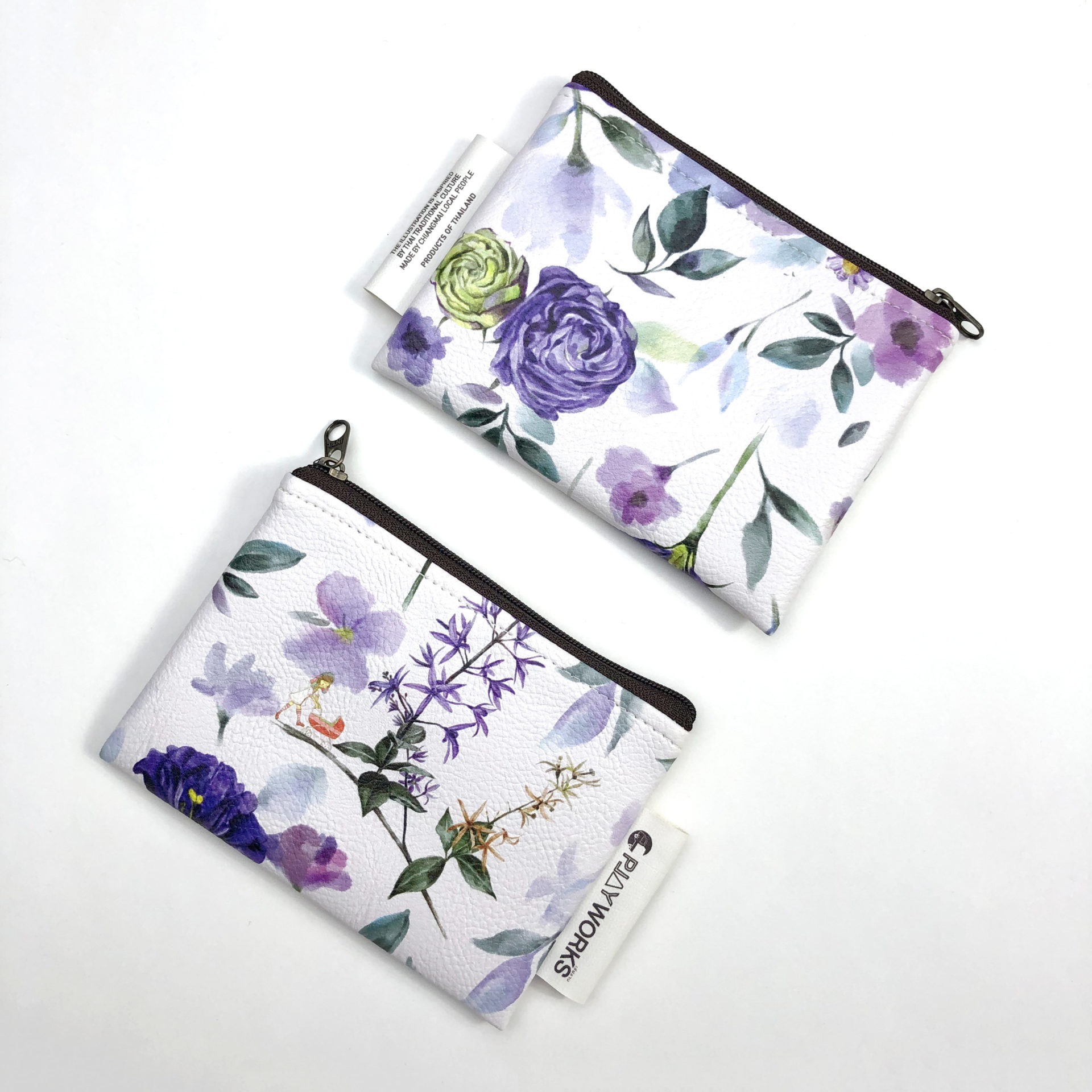 Leather coin purse - Violet flower - Playworks Shop (เล่นงาน) ของฝาก ...