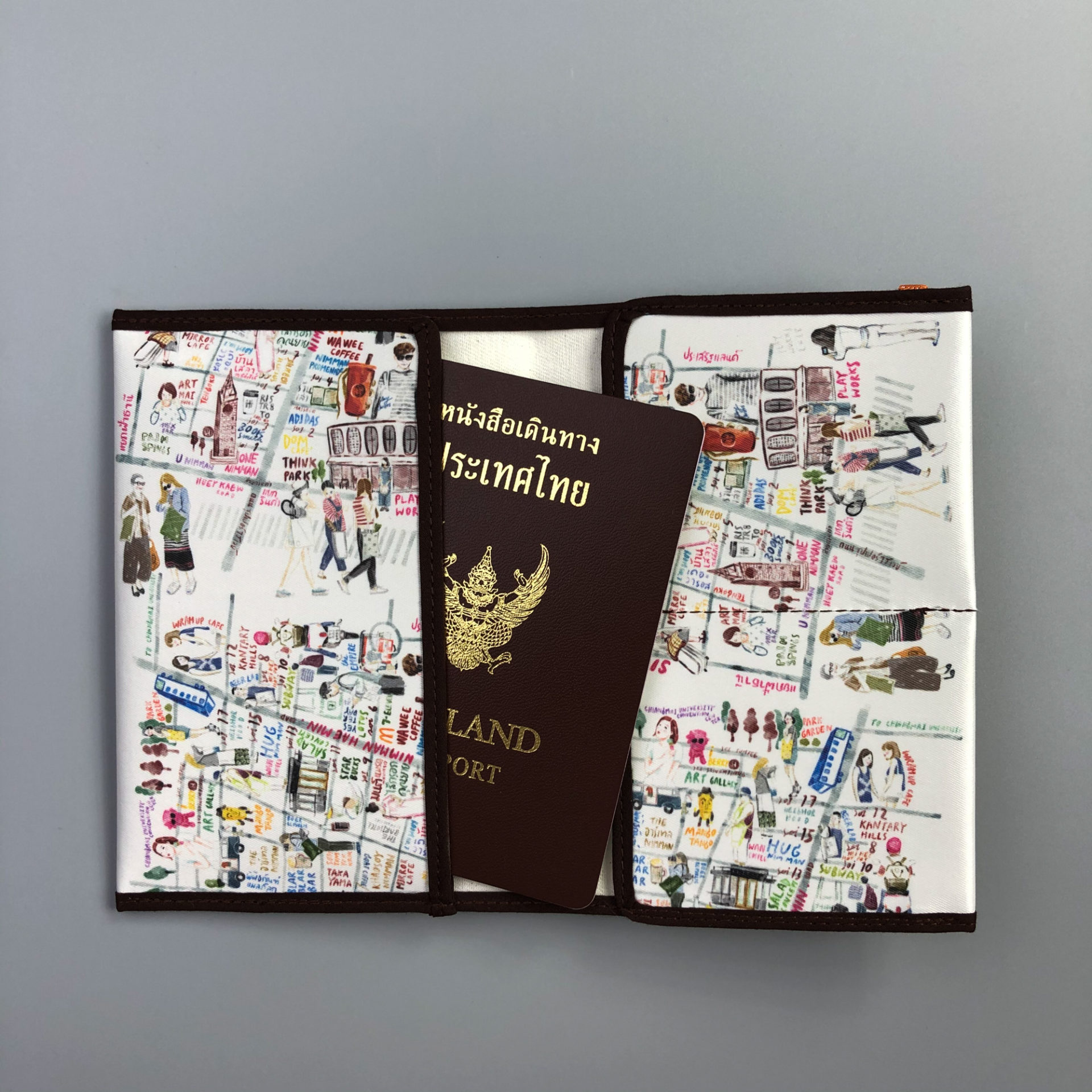 Passport holder - Nimman map - Playworks Shop (เล่นงาน) ของฝากแฮนด์เมด ...